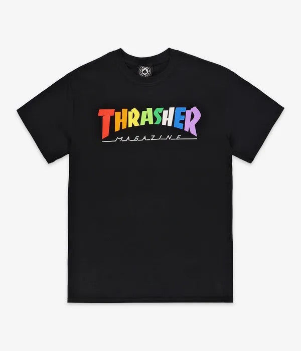 Thrasher Logo Rainbow T-Shirt – Topless Pizza